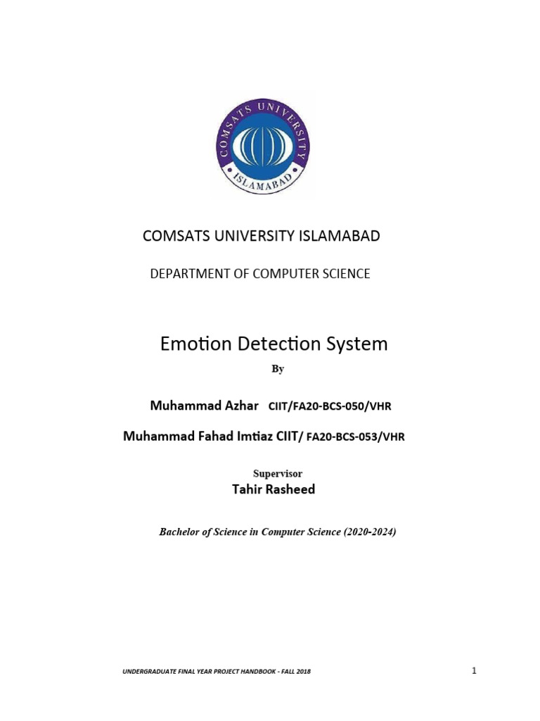 Emotion Detection System 1 Pdf Software Testing Usability
