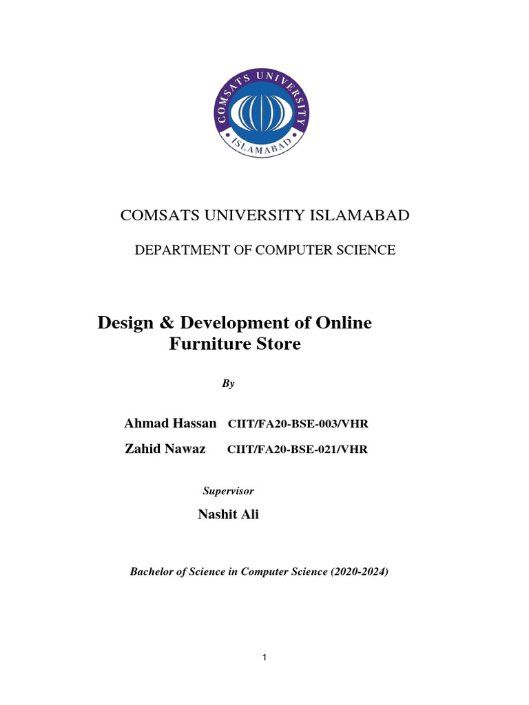 ONLINE FURNITURE APP STORE_FA20-BSE-(003&021) | Download Free PDF | Mobile App | Computer ...