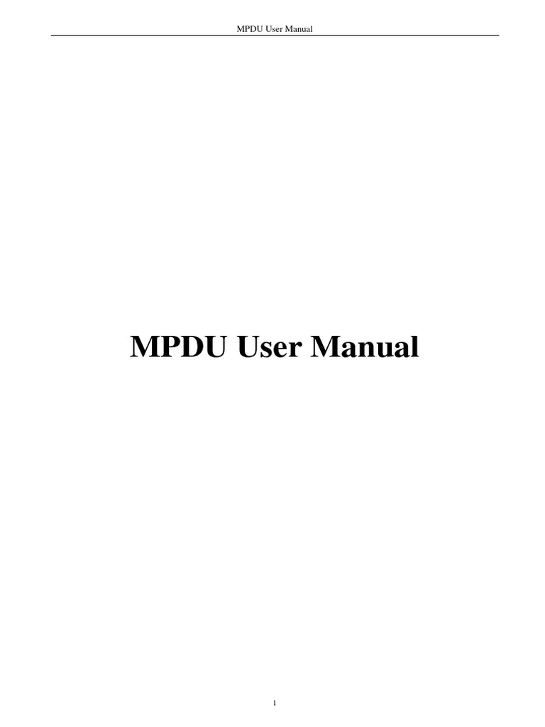 MPDU User Manual V1 | PDF | Ip Address | World Wide Web