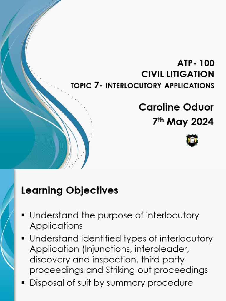 Types of Interlocutory Applications | PDF | Lawsuit | Discovery (Law)