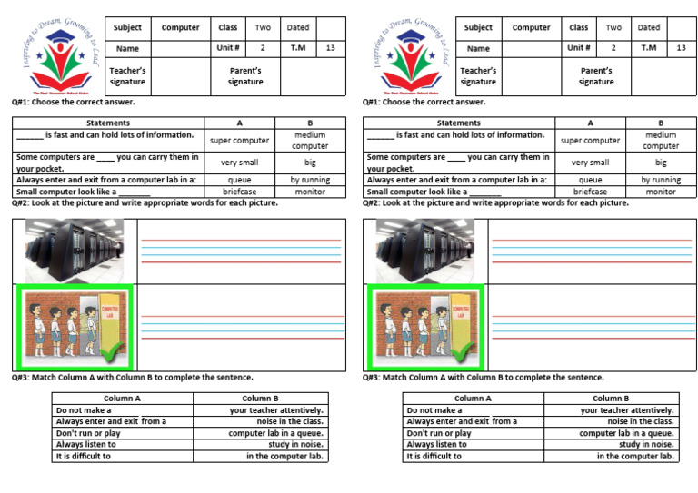 Computer Class 2 Unit #2 | PDF