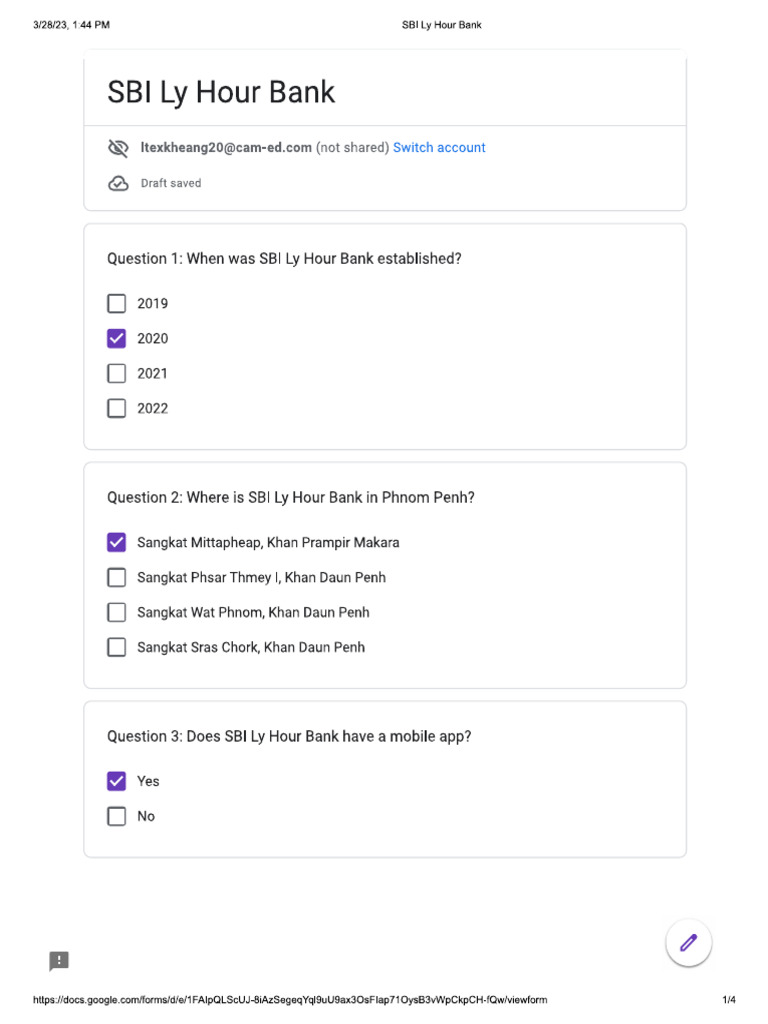 BFI Site Visit Quiz Answer | PDF