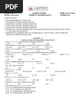 KVS Chennai Region Class Xi Mathematics Half Yearly Examination ...