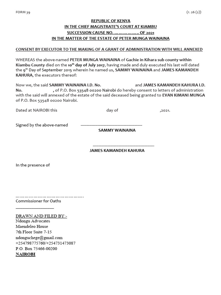 executor consent | PDF