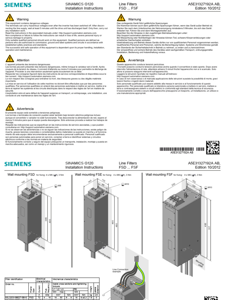 A6V10381185_SINAMICS G120_G120C Installation Instructions Li_en | PDF ...