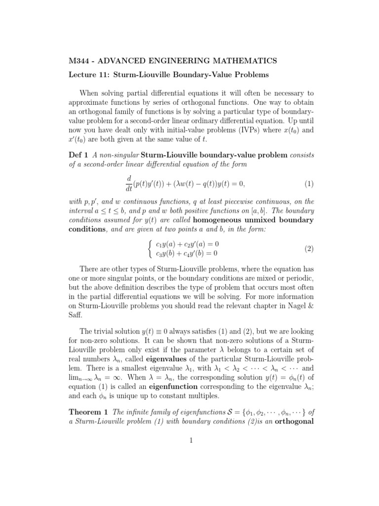 lecture note | PDF | Differential Equations | Complex Analysis