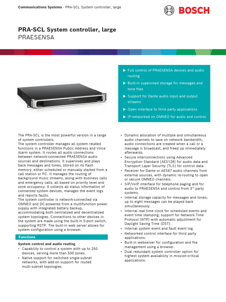 PRA SCL System Contr Data Sheet enUS 76035381899 | PDF | Computer Network | Network Switch