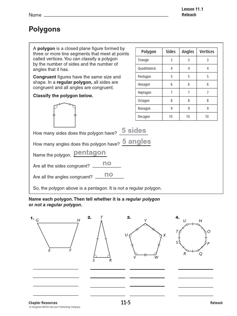 Chapter 11 Reteach and Enrich | PDF | Triangle | Shape