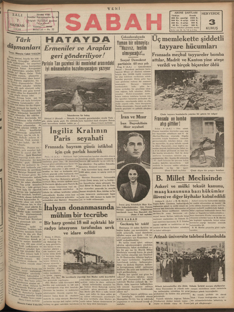 7 Haziran 1938 Yeni Sabah | PDF