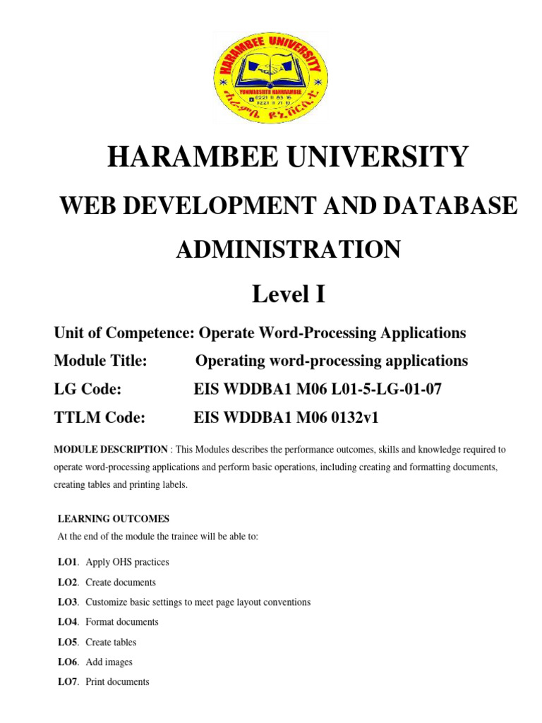 Operate Word-Processing Applications | PDF | Microsoft Word | Word Processor