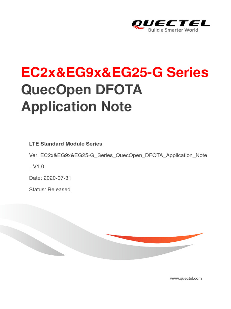 Quectel EC2x&EG9x&EG25-G Series QuecOpen DFOTA Application Note V1.0 | PDF | Zip (File Format ...