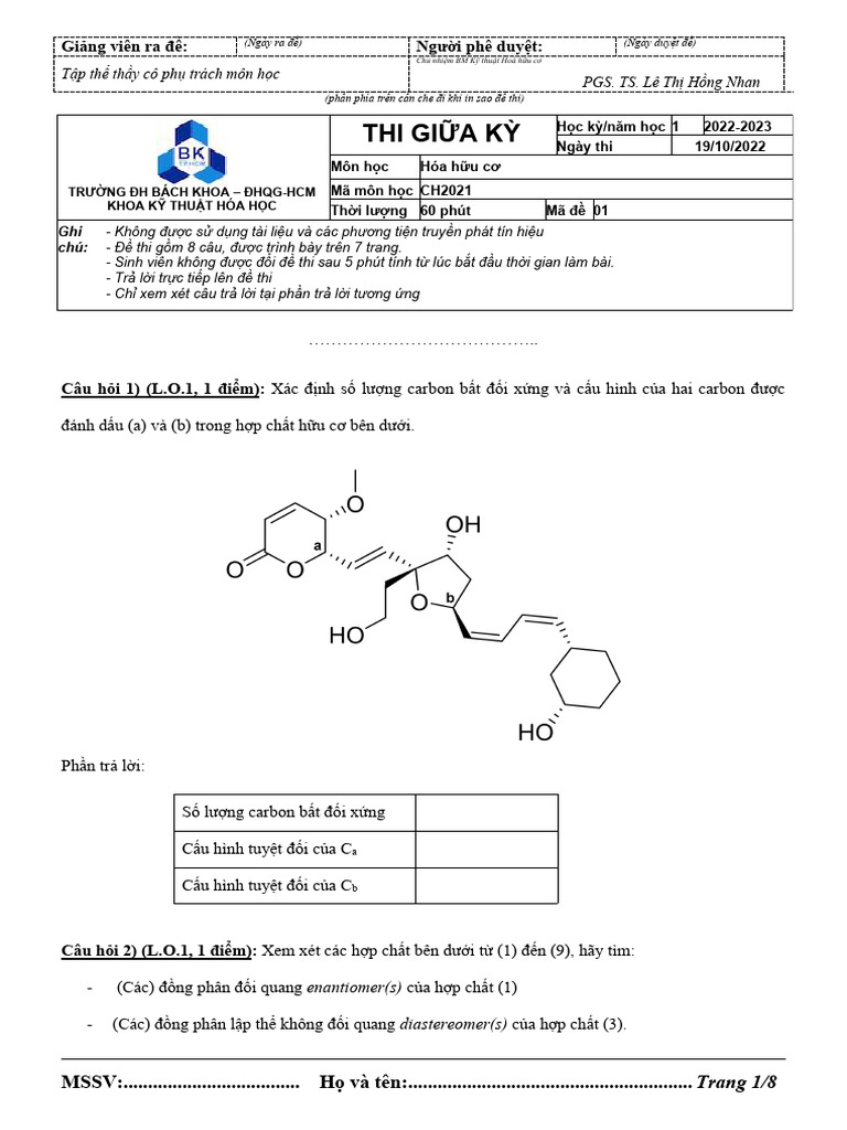 De Thi Giua Ky 221 | PDF