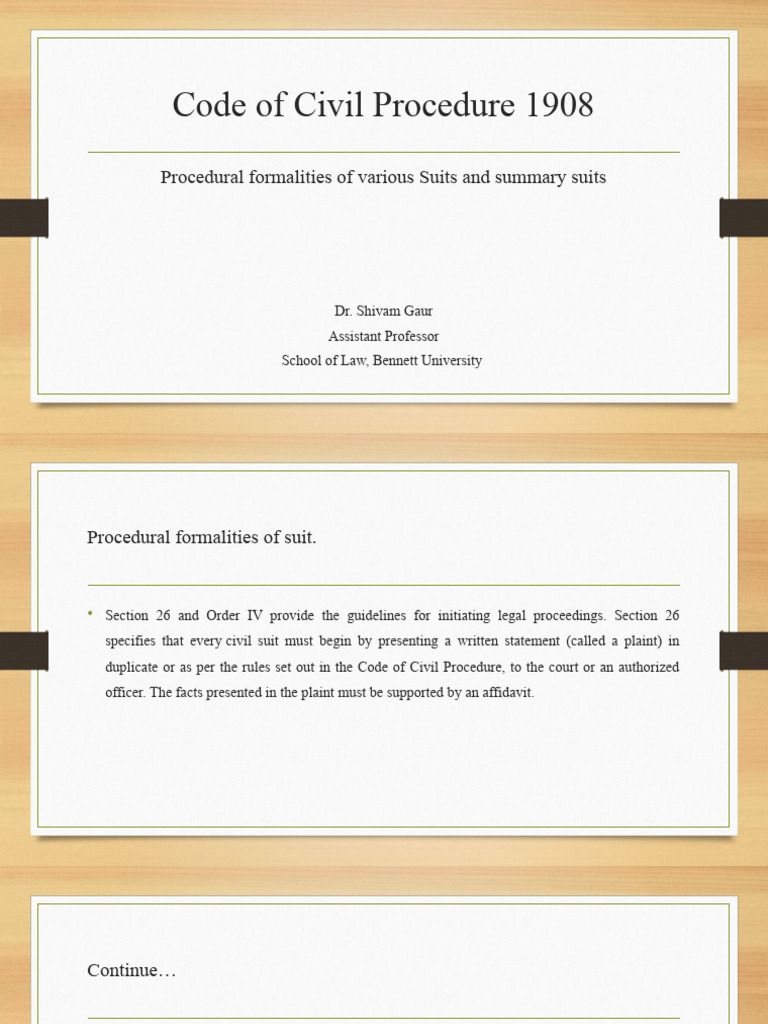 Procedural Formalities of Suit | PDF | Lawsuit | Legal Procedure