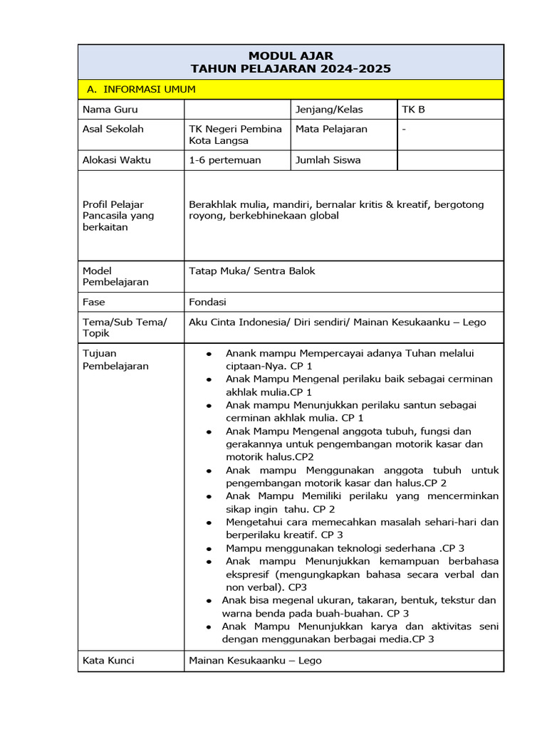Sentra Balok - Lego | PDF | Kesehatan Holistik