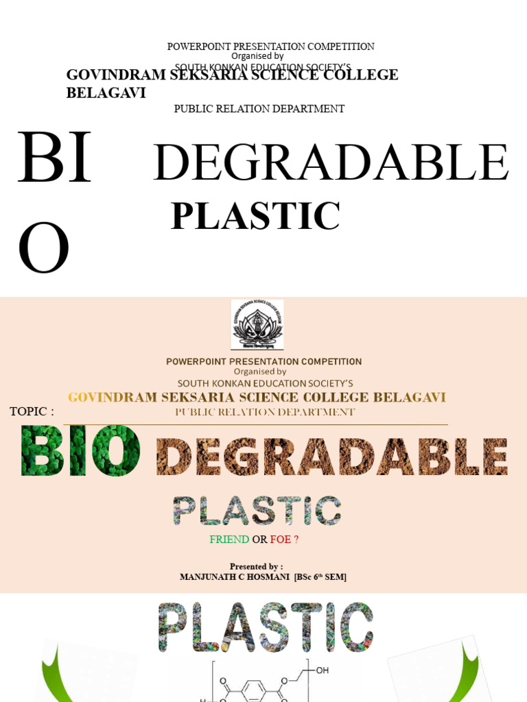 Presentation 1 | PDF | Plastic | Biodegradation