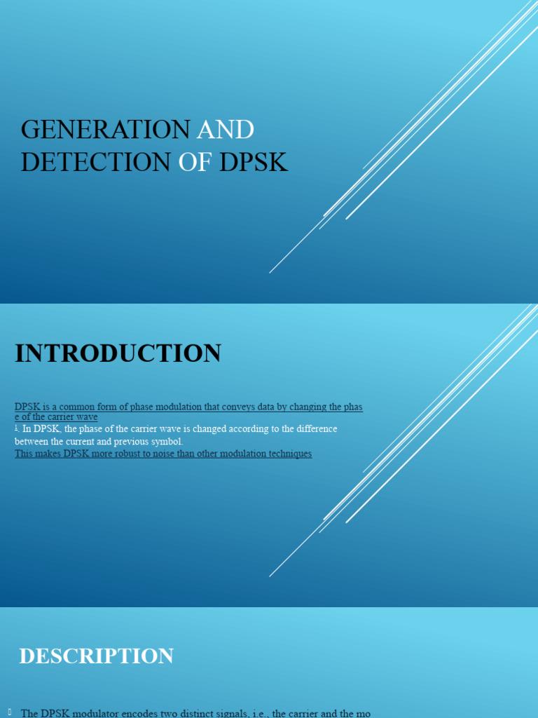 Generation and Detection of DPSK | PDF | Science & Mathematics