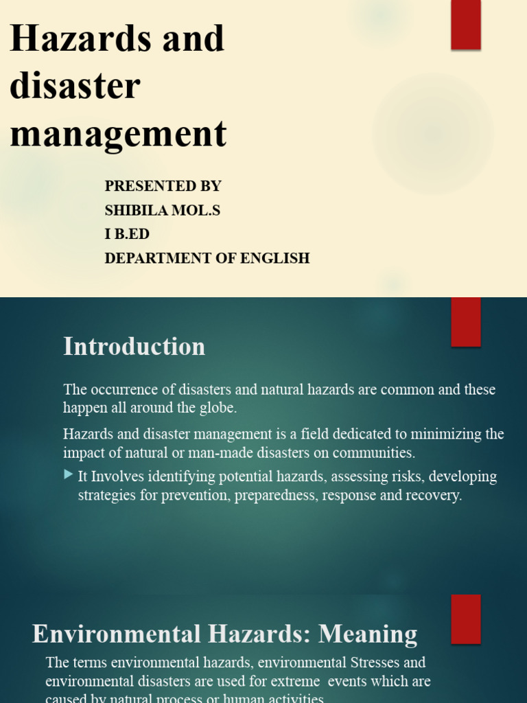 Hazards and Disaster Management | PDF | Natural Disasters | Hazards