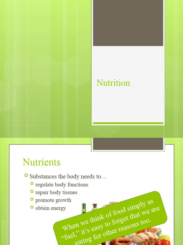 Nutrition PowerPoint | PDF | Food Energy | Nutrients