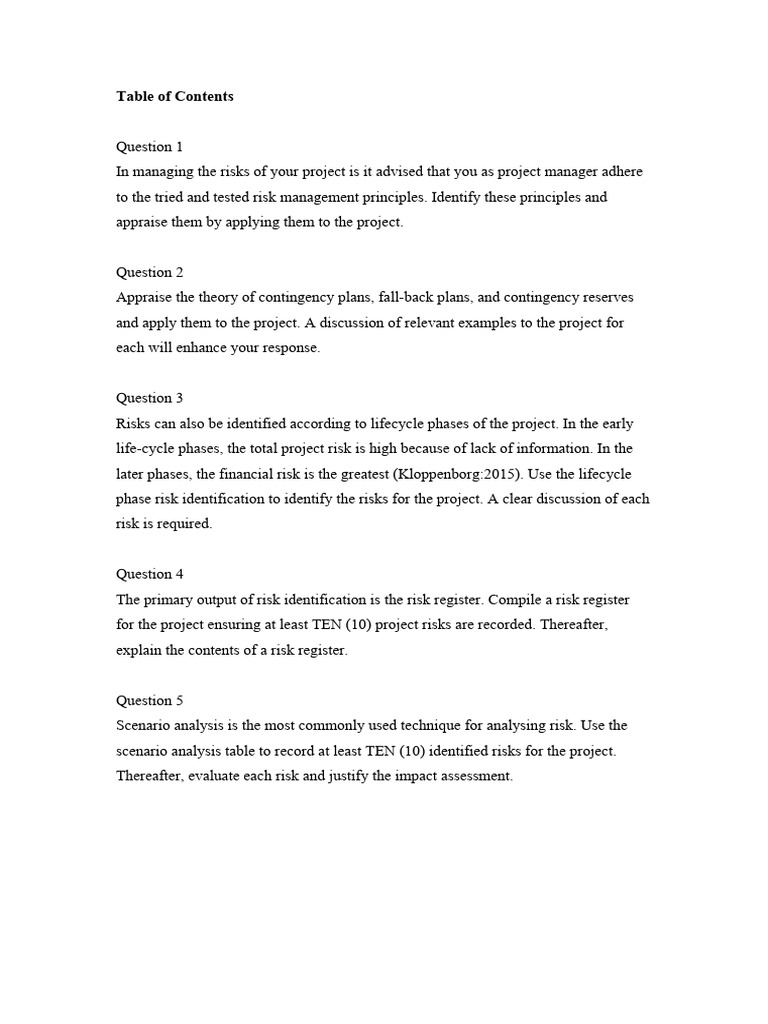 Managing Project Risk (Project Risk Management) | PDF | Risk | Risk Management