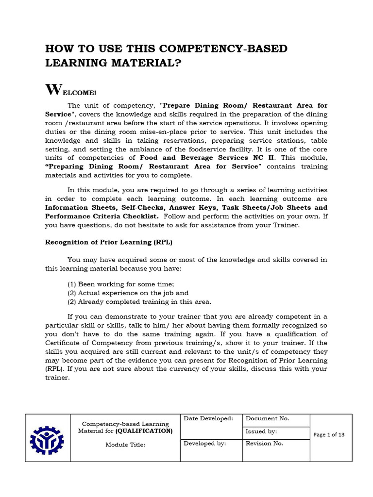 Template 05 CBLM Template | PDF