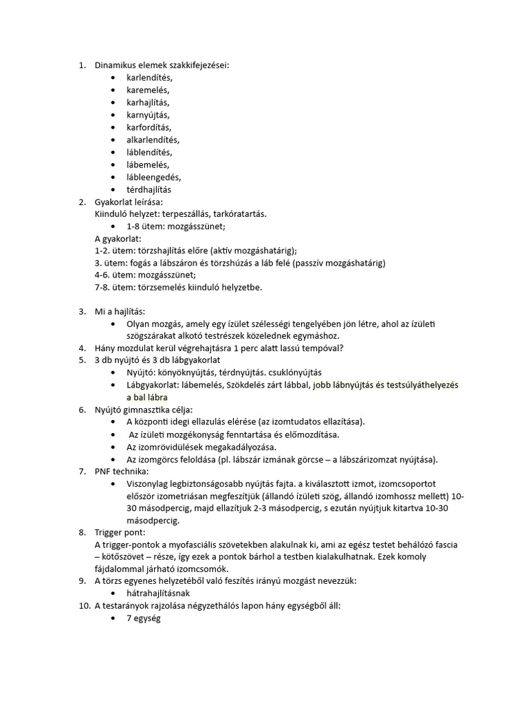 Dinamikus Elemek Szakkifejezései | PDF