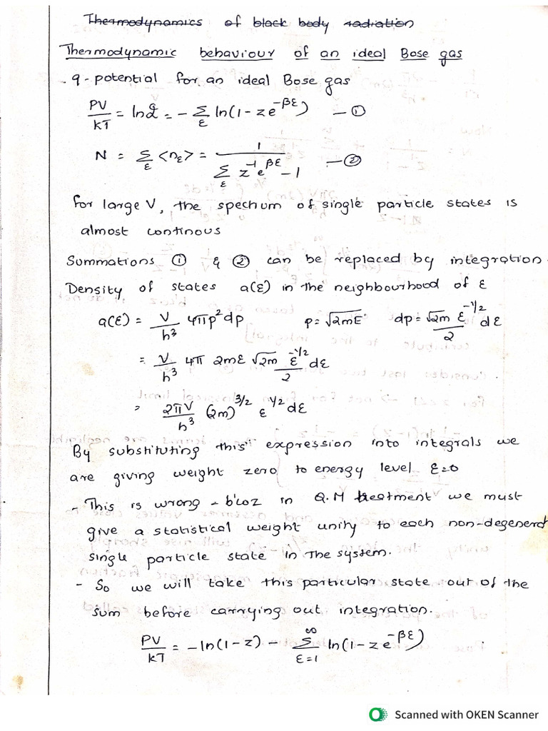 Ideal Bose and Fermi Gas | PDF