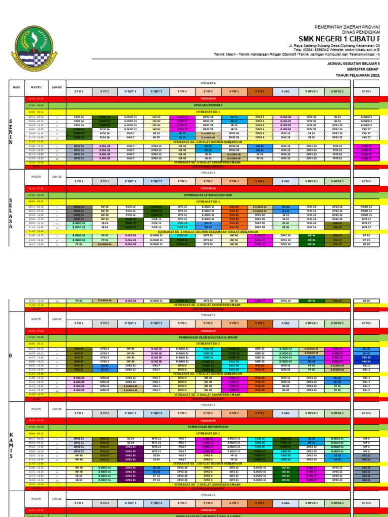 Jadwal Fix Edit Keseluruhan Baru 2-2 | PDF