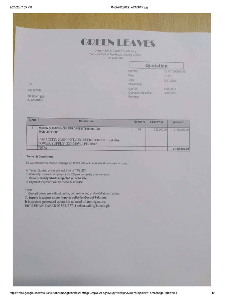 Midea Quotation | PDF