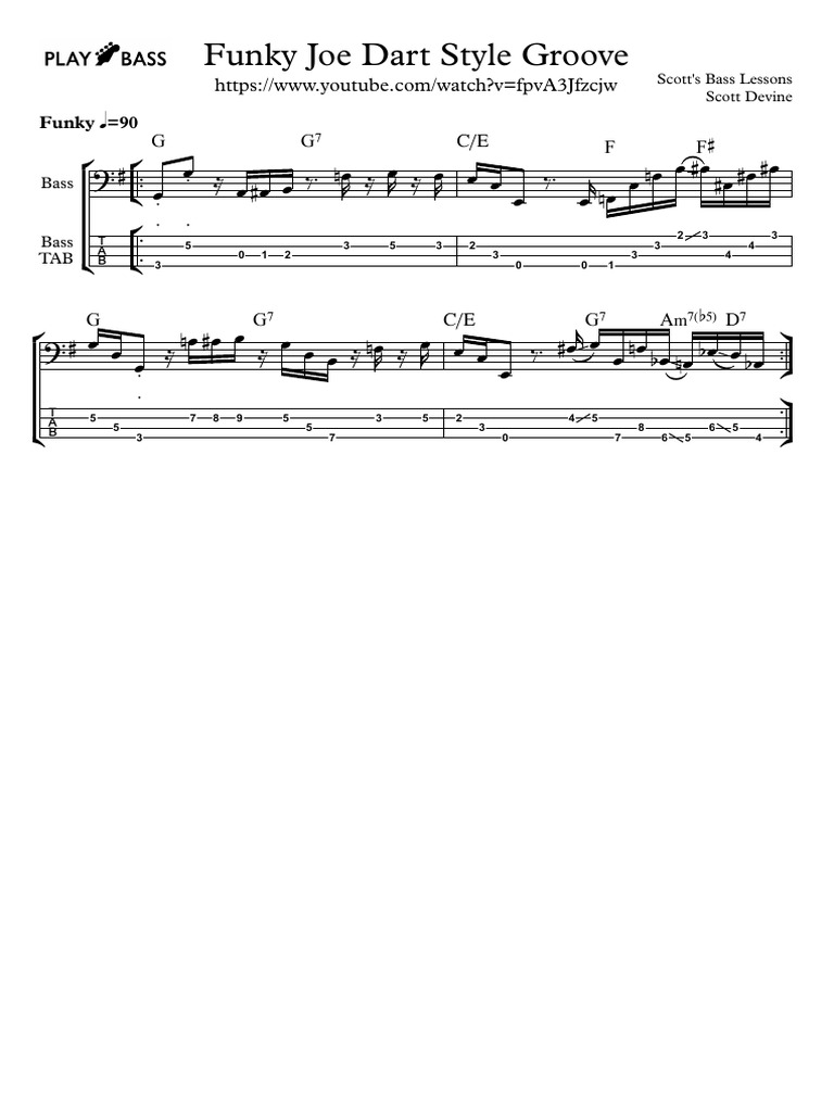 Funky Joe Dart Style Groove | PDF
