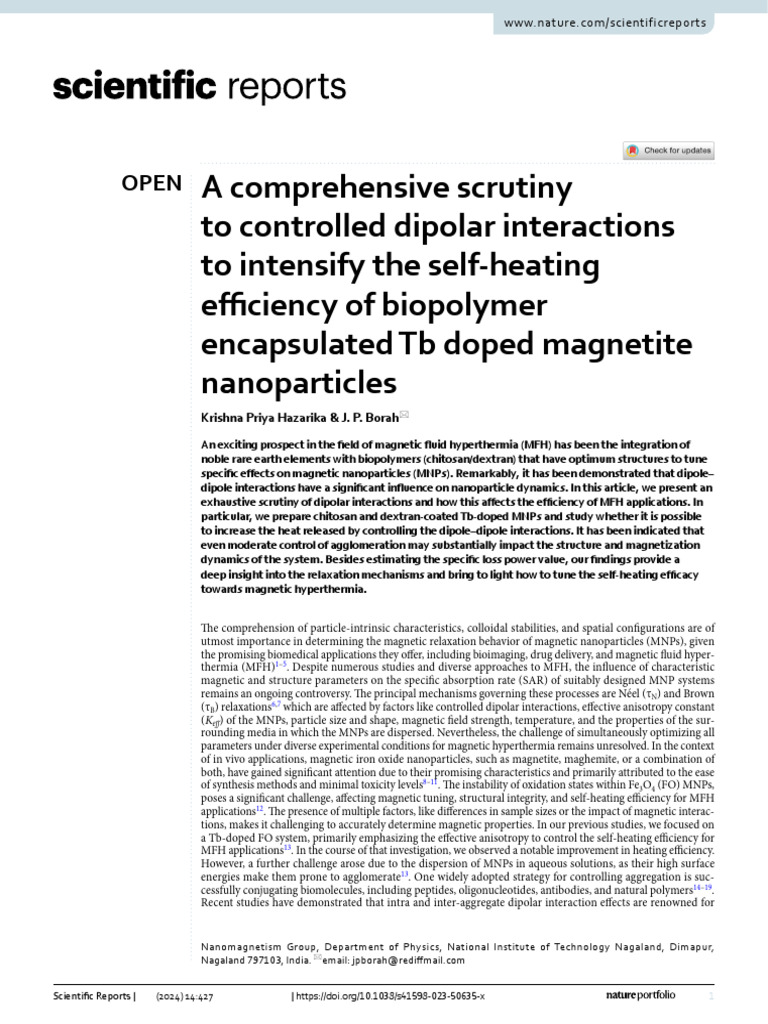 A Comprehensive Scrutiny To Controlled Dipolar Interactions To ...