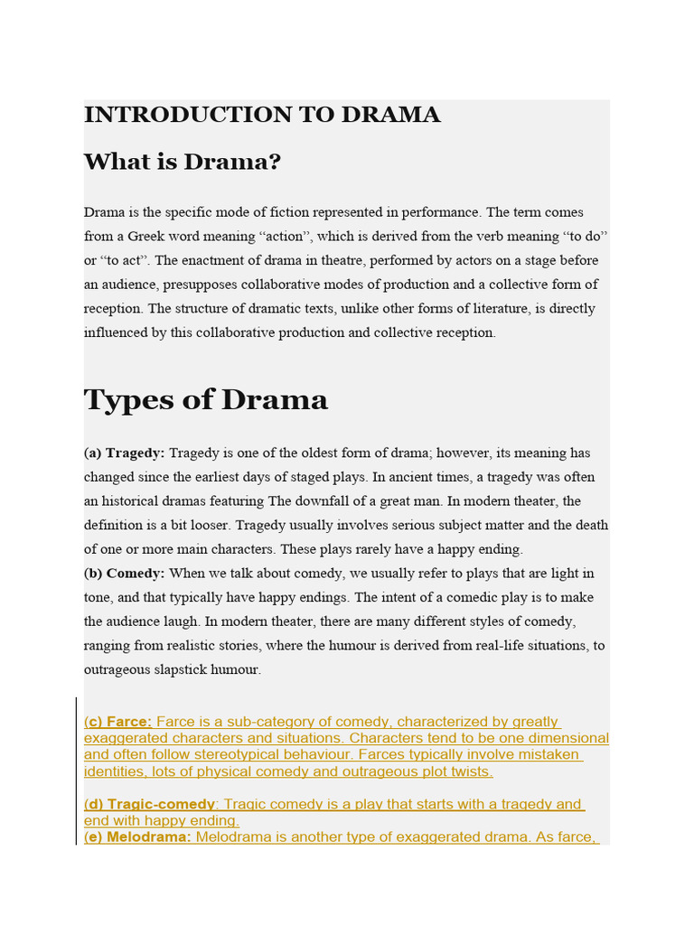 Introduction to Drama | PDF | Play (Theatre) | Theatre