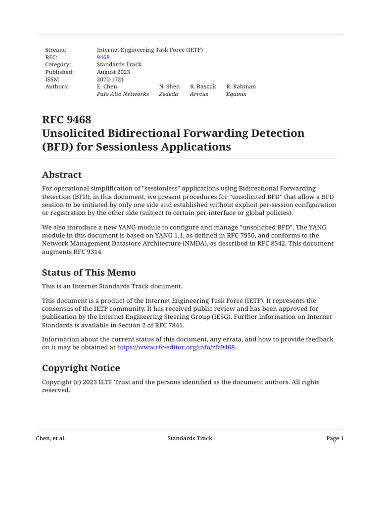 RFC 9468 | PDF | Secure Shell | Computer Network