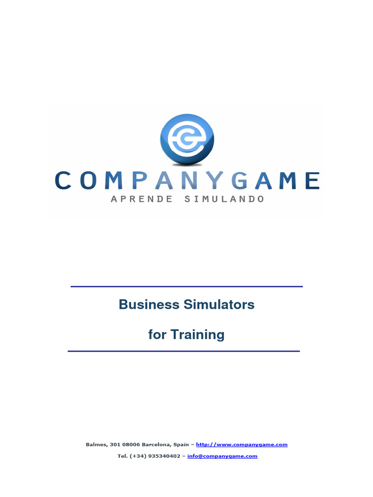 CompanyGame Business Simulators For Training EN | PDF | Simulation | Marketing