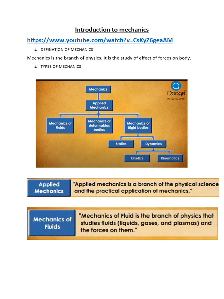 Introduction To Mechanics | PDF | Force | Newton's Laws Of Motion