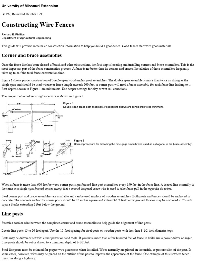 Guide to Constructing Wire Fences | PDF | Anchor | Fence