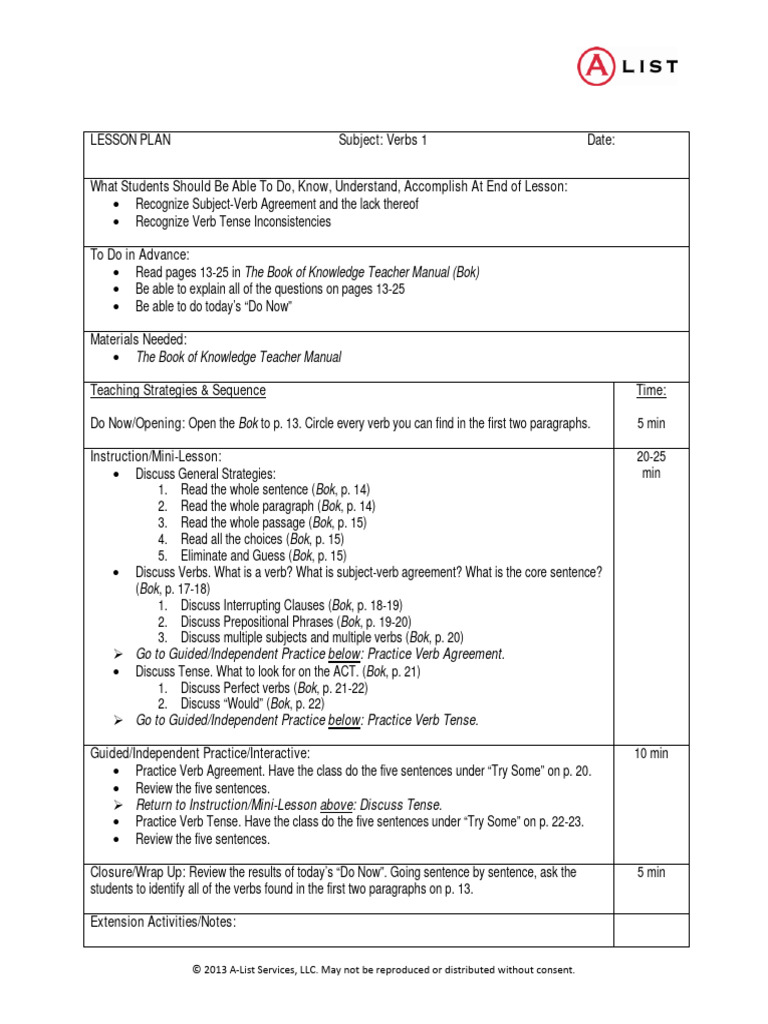 4969 - ACT Eng Lesson Plans - All | PDF | Comma | Lesson Plan