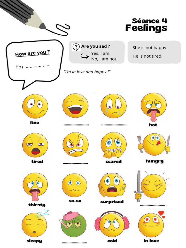 Fiche Mémo Anglais Feelings | PDF