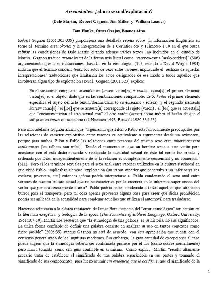 Arsenokoites y explotación sexual | PDF | Lujuria | Pablo el apóstol