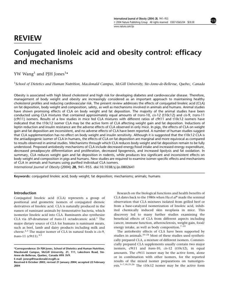 Conjugated Linoleic Acid and o | PDF | Adipocyte | Adipose Tissue