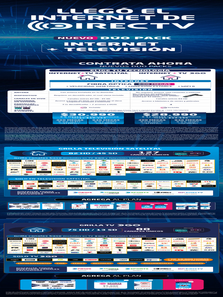 Diptico Digital DFIBRA MIX DTH Y OTT Junio | PDF | Televisión de alta ...