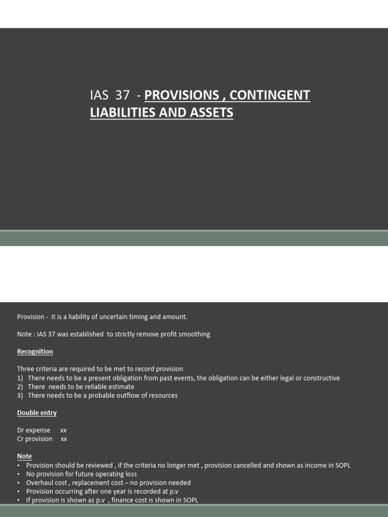 IAS 37 Provisions | PDF | Finance & Money Management