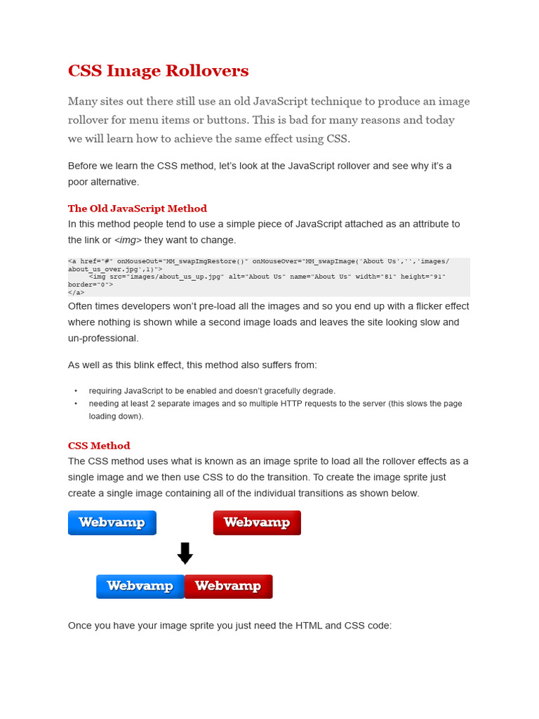 Clips - Css Image Rollovers | PDF | Java Script | Web Server