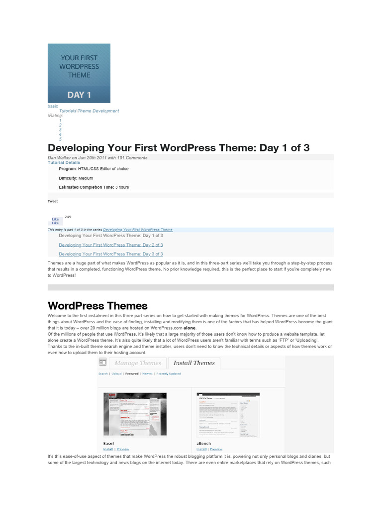 WordPress Theme Development Guide | PDF | Word Press | Blog