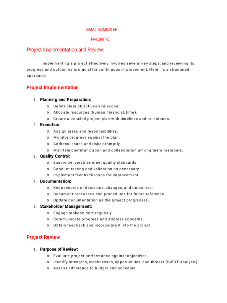 PM Unit 5 | PDF | Project Management