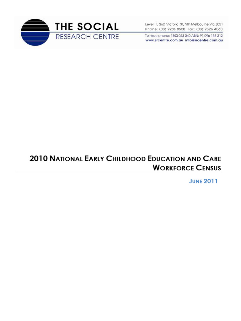2010 National Early Childhood Education and Care Workforce Census 0 ...