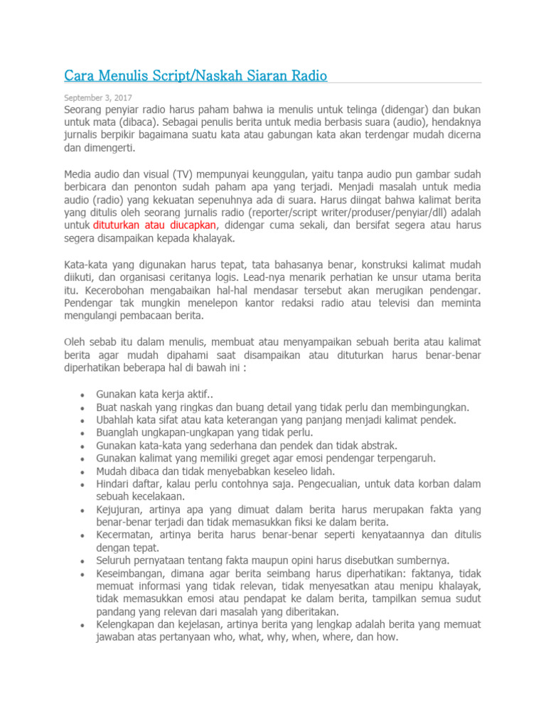 Cara Menulis Script | PDF