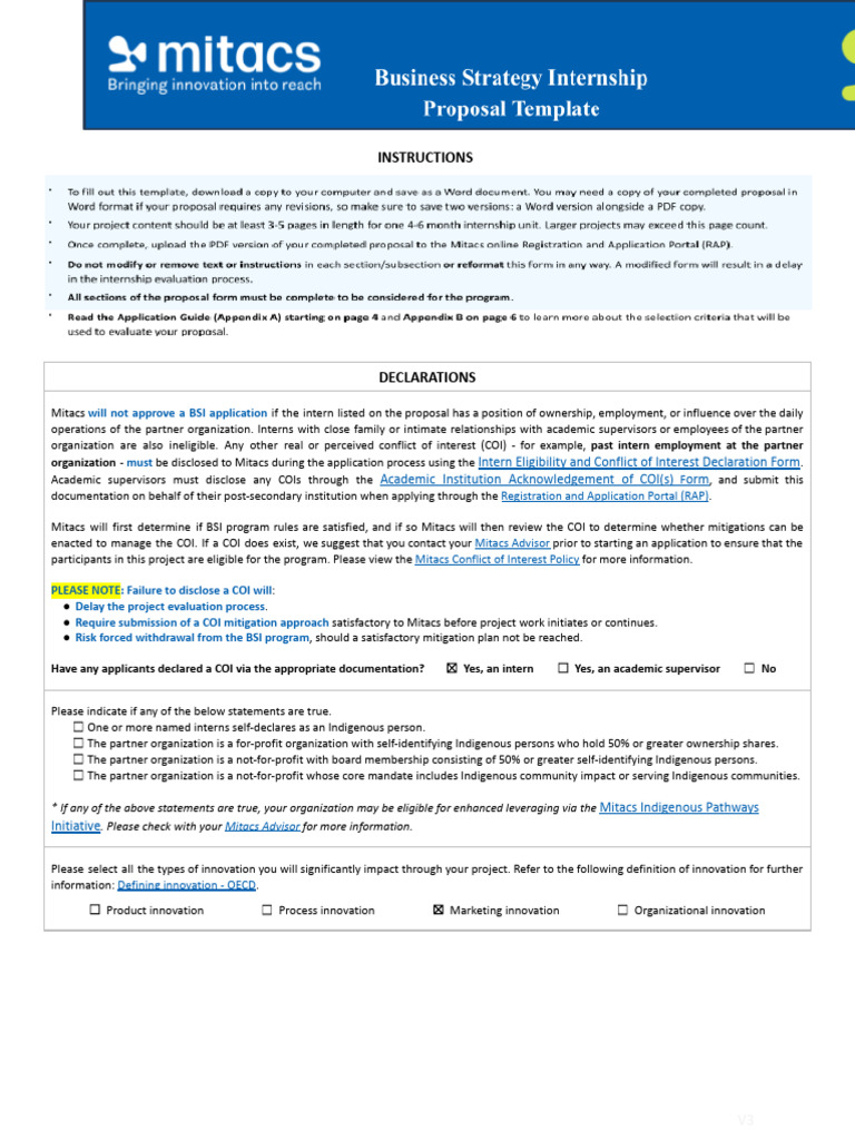 Mitacs BSI Application Conflict Guidelines | PDF | Internship | Job Hunting