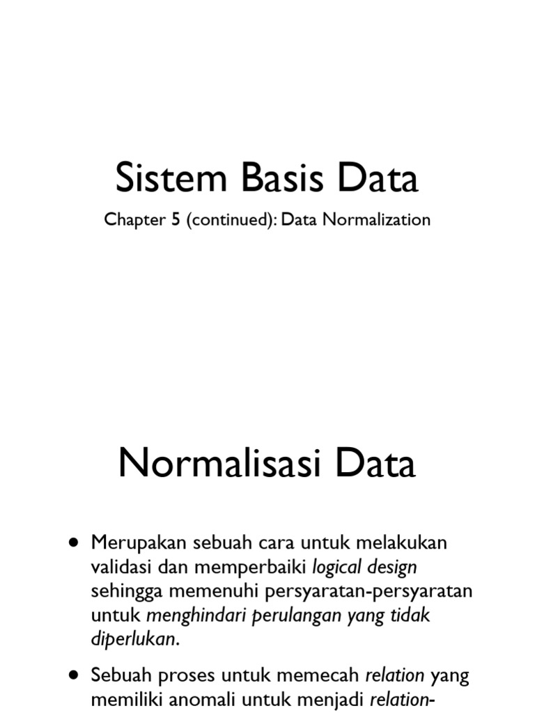 Chap09 - Data Normalization | PDF
