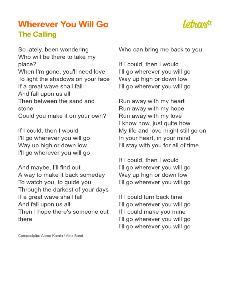 Wherever Will You Go | PDF
