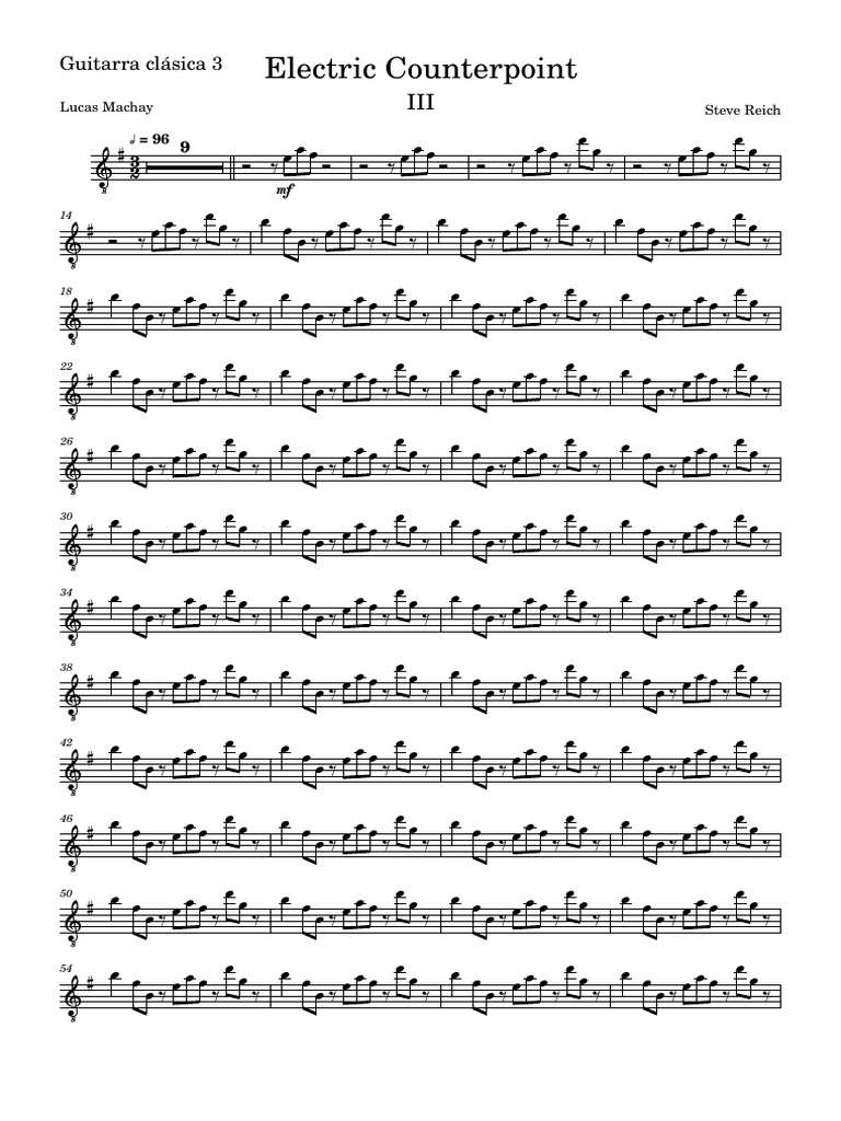 Electric Counterpoint-Guitarra Clásica 3 | PDF | Compositions